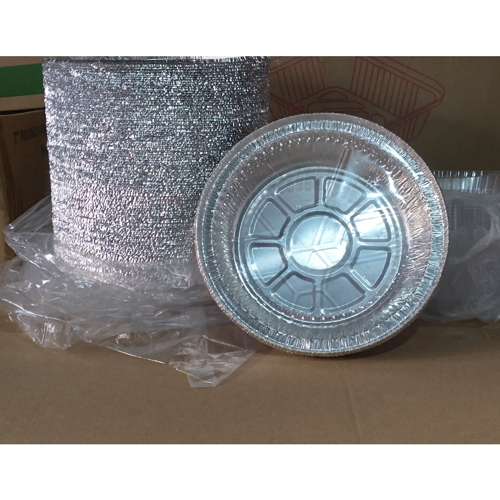 Aluminum Tray Round 7" with LID (20 , 30 pcs) | Shopee Philippines