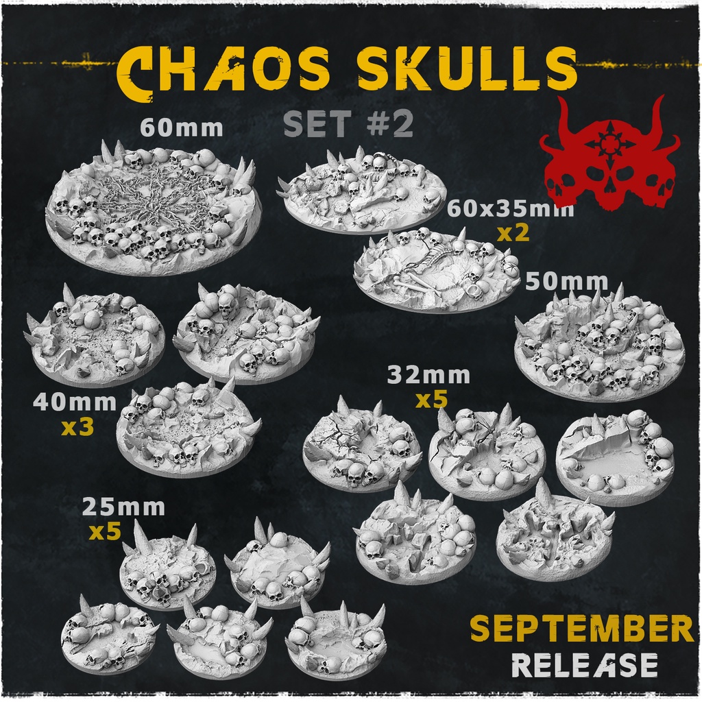 Chaos skull miniature base Ship In 1-3 Days warhammer 40k Model ...