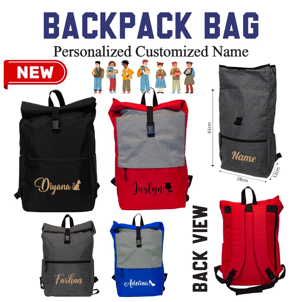 MSH Personalized Customized Name Backpack Bag Laptop Backpack 工作包 Bag ...