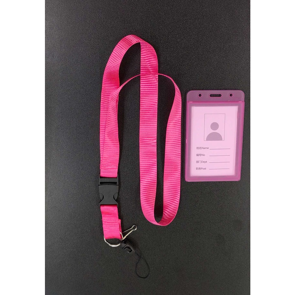 Double Colorful Plastic ID Card Work Permit Case Holder w/ ID Lace ...