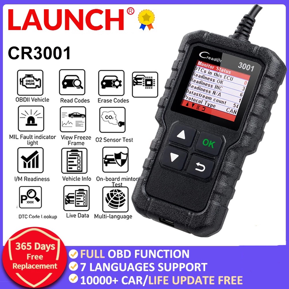 [Spot goods]launch X431 CR3001 auto Full OBD2 OBDII Code Reader Scanner ...