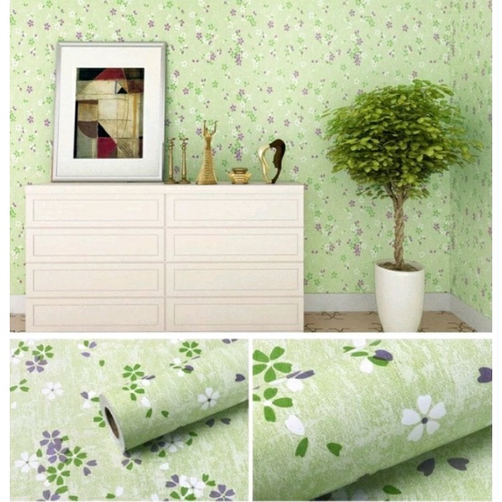 HUB Wallpaper Floral Design PVC Waterproof Self Adhesive Wall Sticker ...