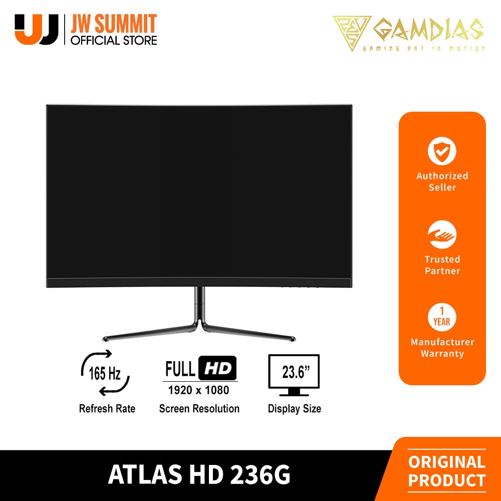 Gamdias ATLAS HD 236G 23.6" 165hz Curved Monitor | Shopee Philippines