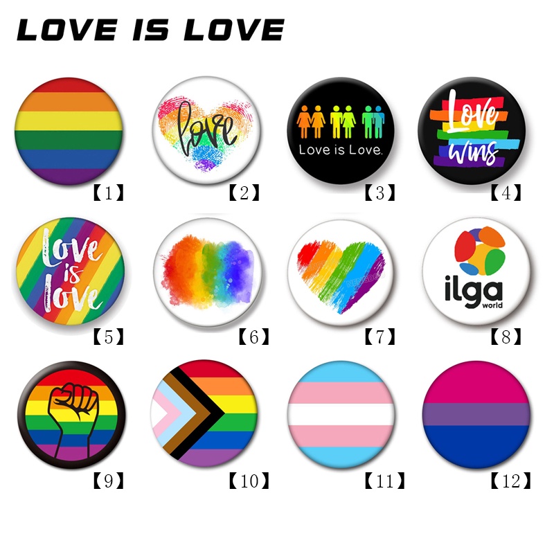 Curved Cub Six Color Rainbow Badge Gay Couple Decoration Pin Clothes
