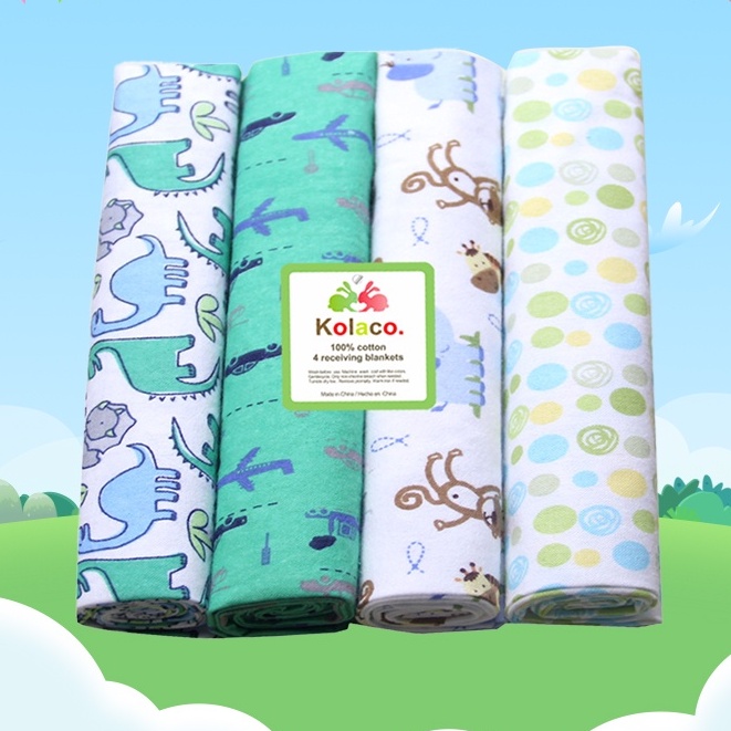 4 Pack Cotton Muslin Blanket Franella Blanket For Baby Swaddle Blanket ...