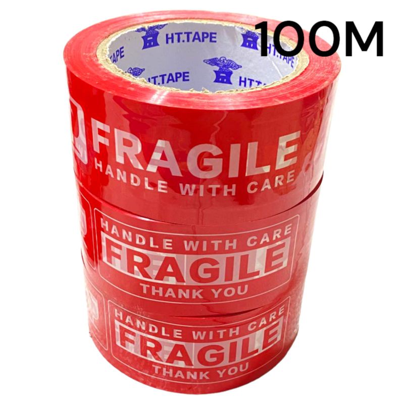 Fragile Tape 100m Packing Materials Heavy Duty Red 100Meters Long ...