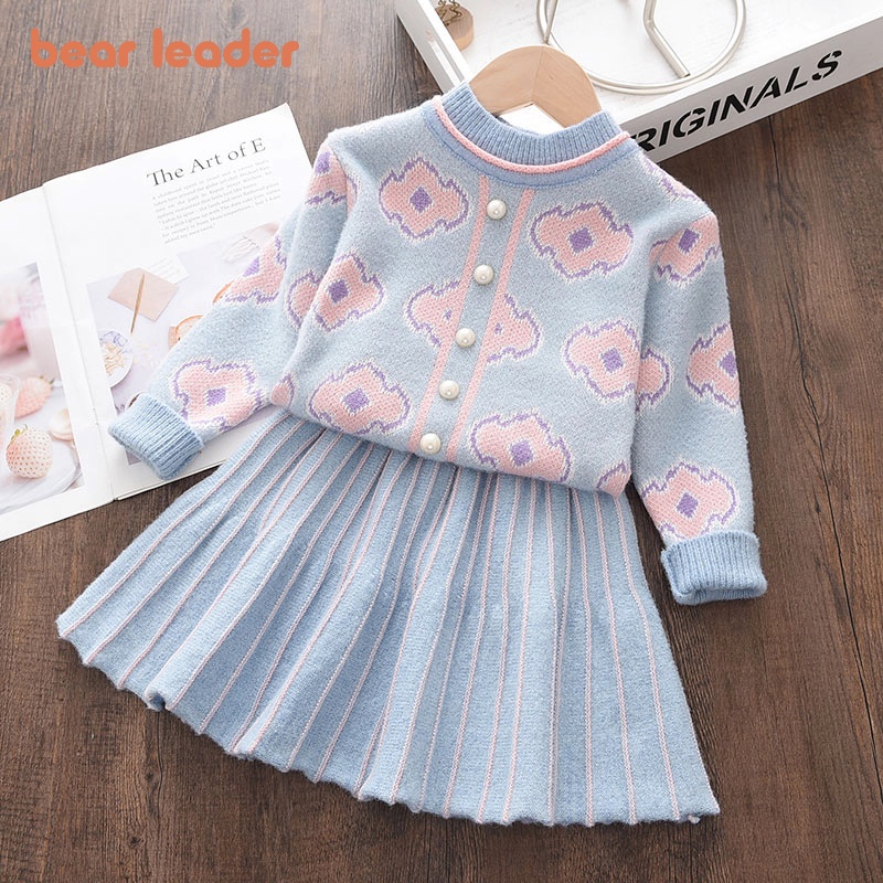 Bear Leader Girls Baby 2024 Fashion Winter Knitted Clothes Sets Cartoon ...