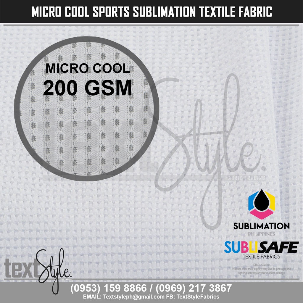 TextStyle MICRO COOL Sports Sublimation Textile Fabric 200gsm - Per ...