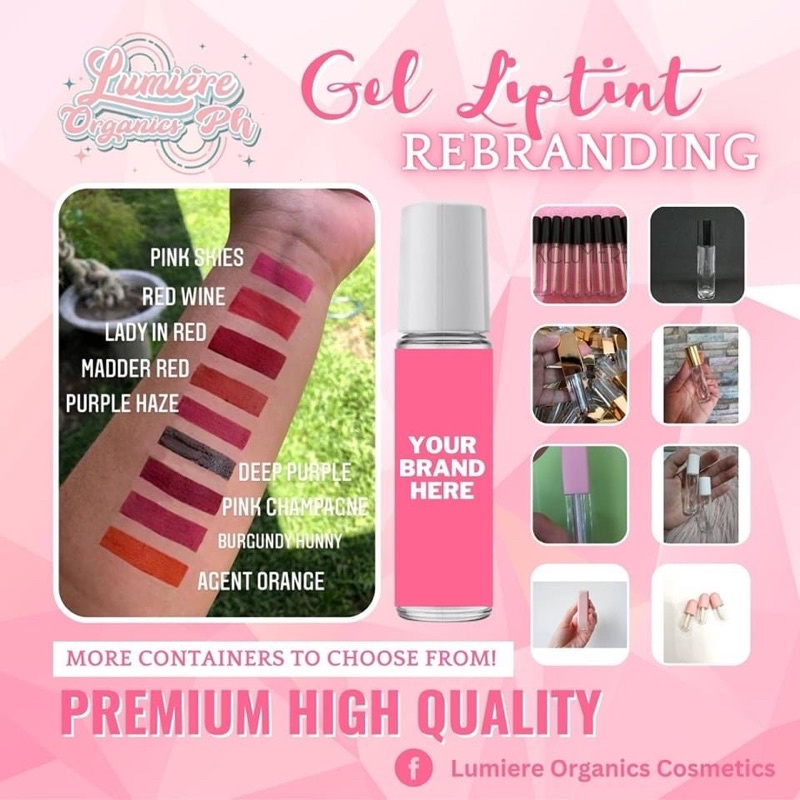 10ML GEL LIP TINT FOR REBRANDING REBRAND (LIPTINT) FREE STICKER AND ...