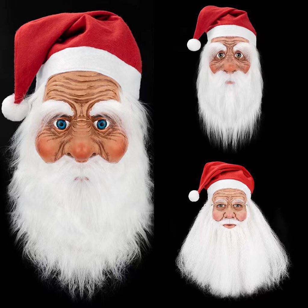 Santa Claus Latex Mask Christmas Full Head Latex Mask Realistic Face ...