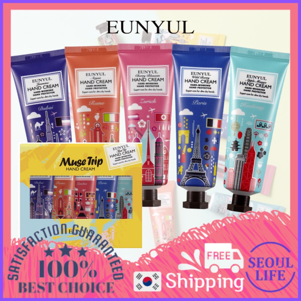 EUNYUL Muse Trip Hand Cream 50g * 5types Korean Hand Cream Set Moisturizing Hand Cream Fragrant ...