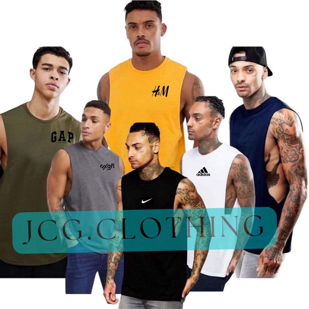 Muscle Tee For Men Gym Sando Branded Logo Summer Shirt Plain and ...