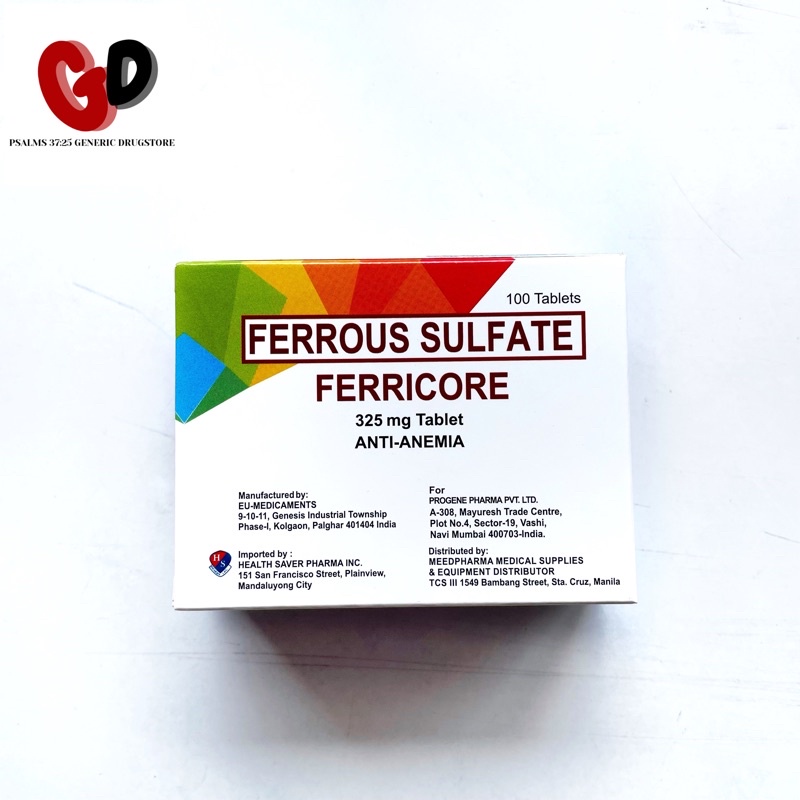 FERRICORE Ferrous Sulfate 325mg | Shopee Philippines