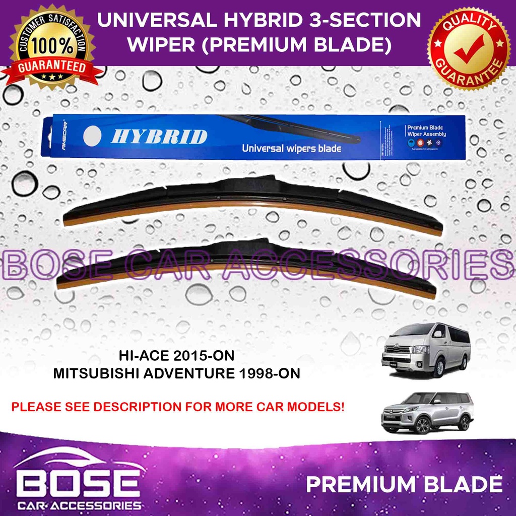 Premium Hybrid 3 Section Type Razor Type Front Wiper Blade Hiace 2015 ...