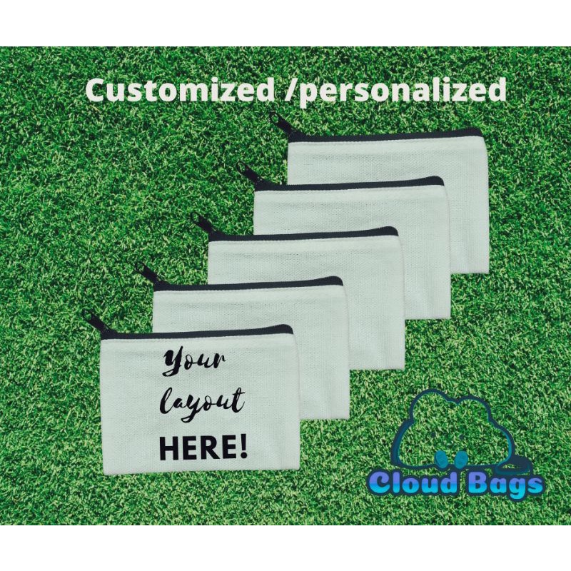 PERSONALIZED/CUSTOMIZED CANVAS POUCH /ZIPPERED POUCH /COINPURSE ...