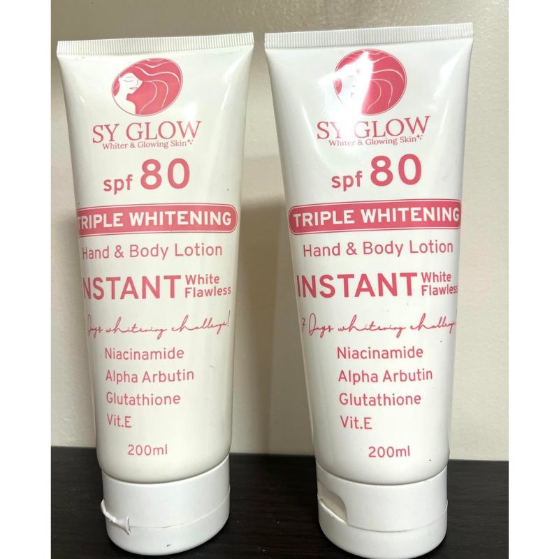 2 pcs SY Glow Triple Whitening Hand & Body Lotion SPF 80 (200ml) | Shopee Philippines