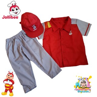 JOLLIBEE COSTUME UNIFORM TOPS+PANTS+CAP TOPS+SHORT+CAP | Shopee Philippines