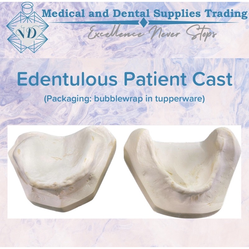 Patient Cast (Edentulous) - Upper & Lower (Packaging: bubblewrap in ...