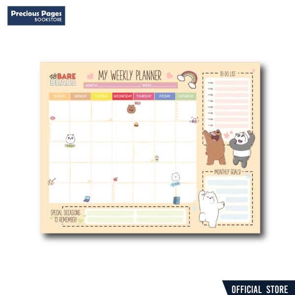 We Bare Bears - My Weekly Planner 2 by ArteMo Concepts | Shopee Philippines