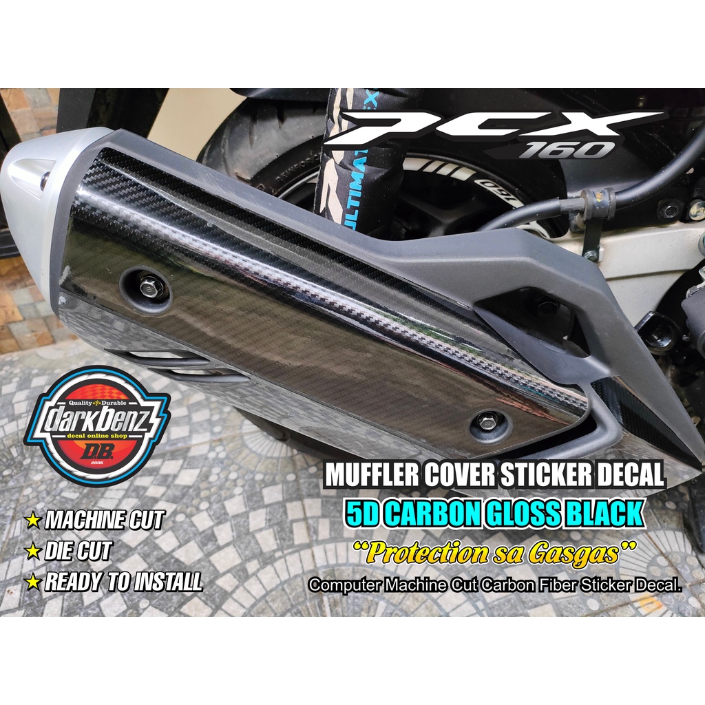 Honda PCX 160 New Black 3D Matte Carbon Fiber Sticker Decals | custom ...