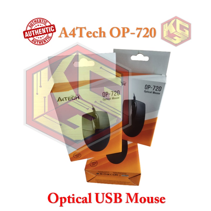 A4TECH OP-720 - 1200 DPI, Symmetric, Optical USB Wired Mouse (Black ...