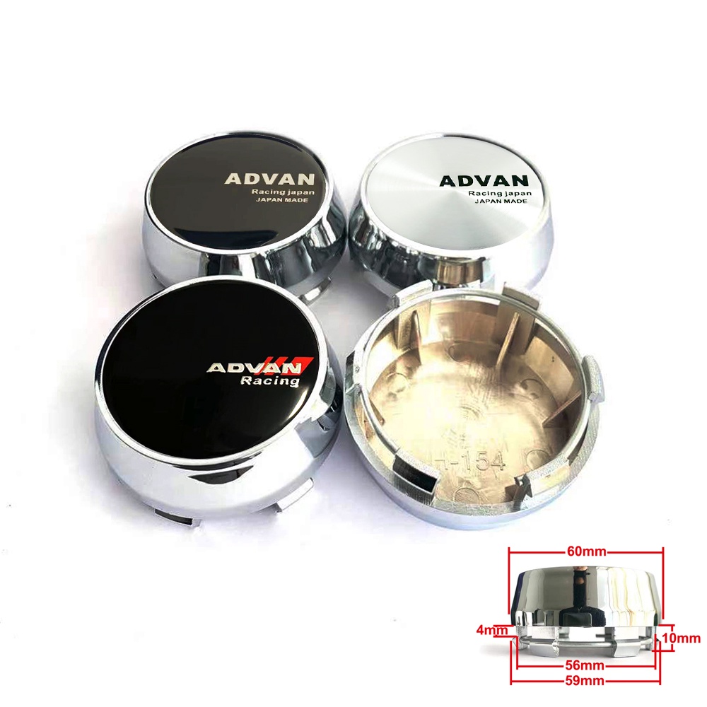 4PC 60MM ADVAN Rim Cap Wheel ADVAN Center Caps Cover Sport Rim Wheel ...