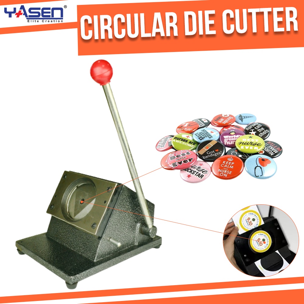 Circular Die Cutter for ID / Button Pin / Paper Cut-outs | Shopee ...