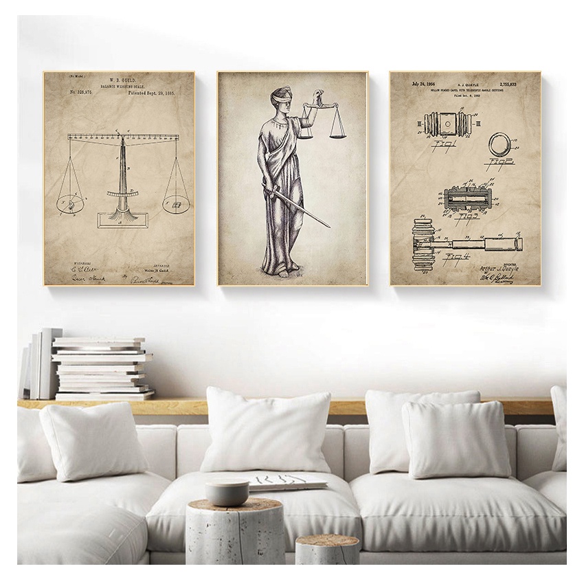 Frameless Attorney Lady Justice Law Posters and Prints Scales Of ...