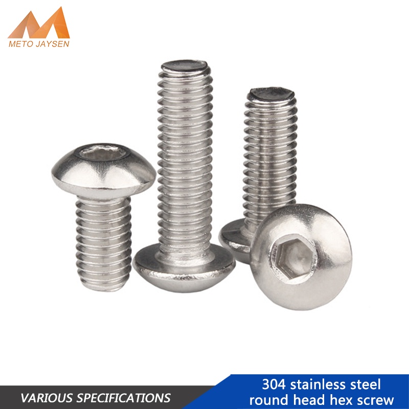 M3 M4 304 Stainless Steel Button Head Hex Hexagon Socket Screw Round Head Allen Bolt Machine ...