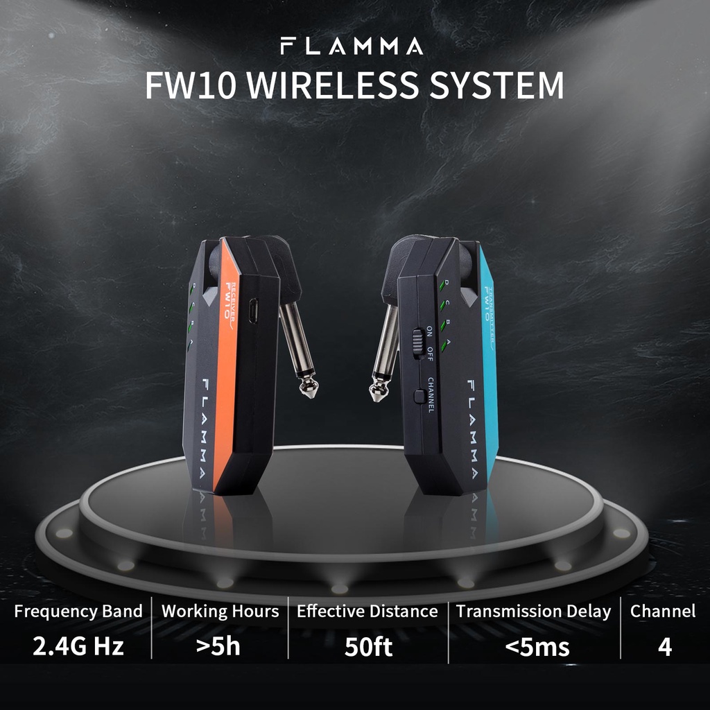 FLAMMA FW10 Guitar Wireless System Transmitter Receiver Transmitter ...