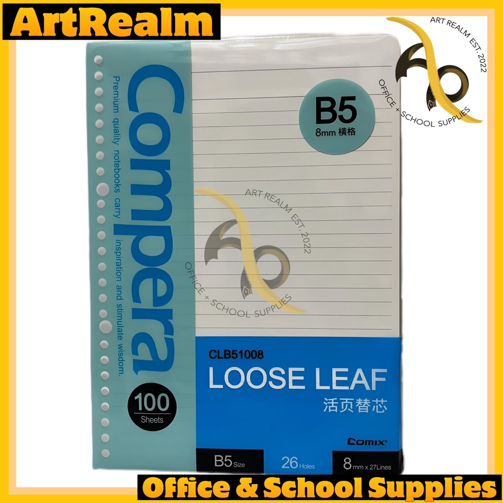 Comix Compera Loose Leaf [Lined] [B5 Size] [100 Sheets] | Shopee ...