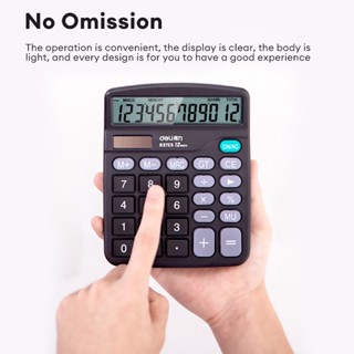 Deli 837ES Portable Desktop Electronic Calculator 12-Digit Large LCD Display Scientific ...