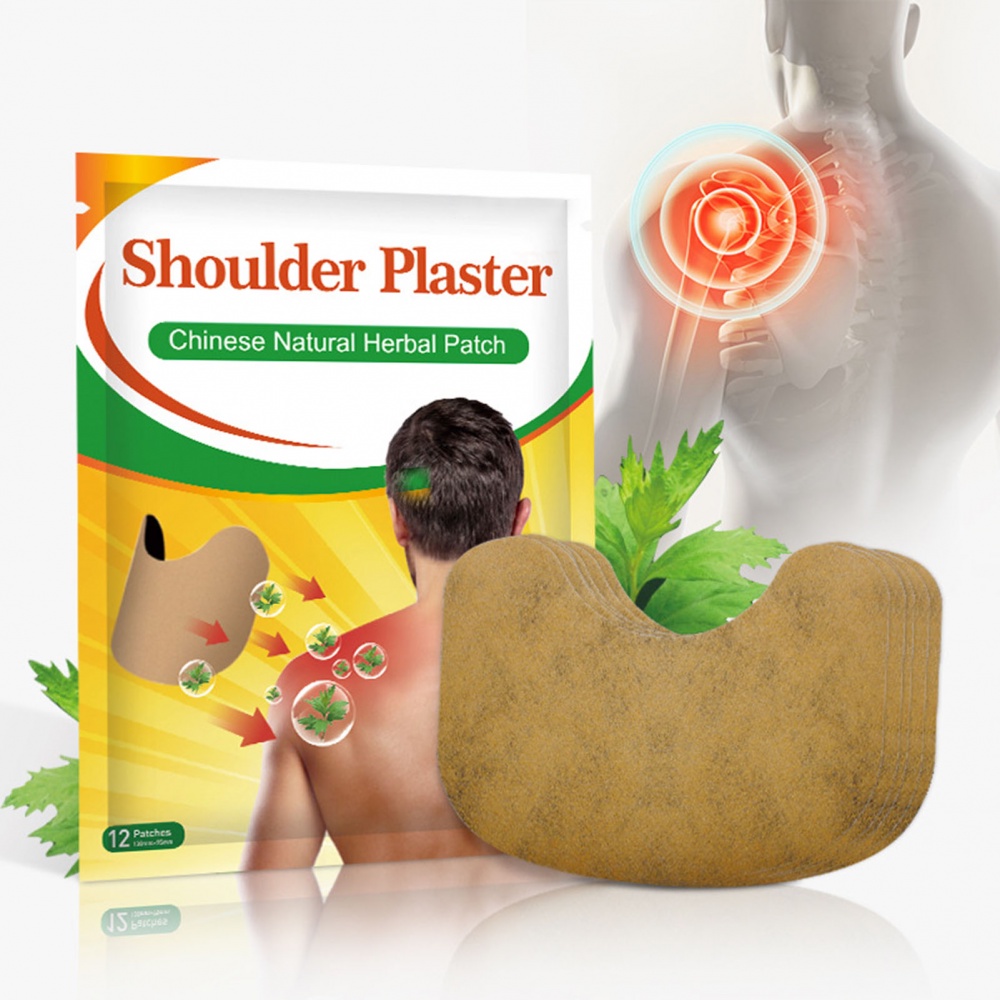 12PCS/Bag Shoulder Plaster Self Heating Warming Neck Herbal Patch Pure ...
