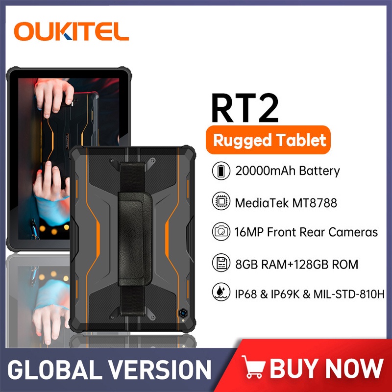 Oukitel RT2 Rugged Tablet 10.1"FHD Mobile Phones Large Battery 20000mAh ...