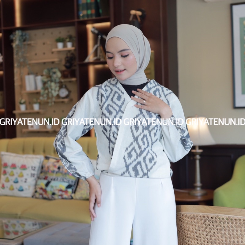 PUTIH Nabilla WOVEN OUTER (white) | Shopee Philippines