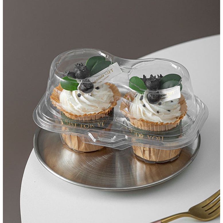 10/50pcs 2-Hole Cupcake Liner Pastry Food Container | Shopee Philippines