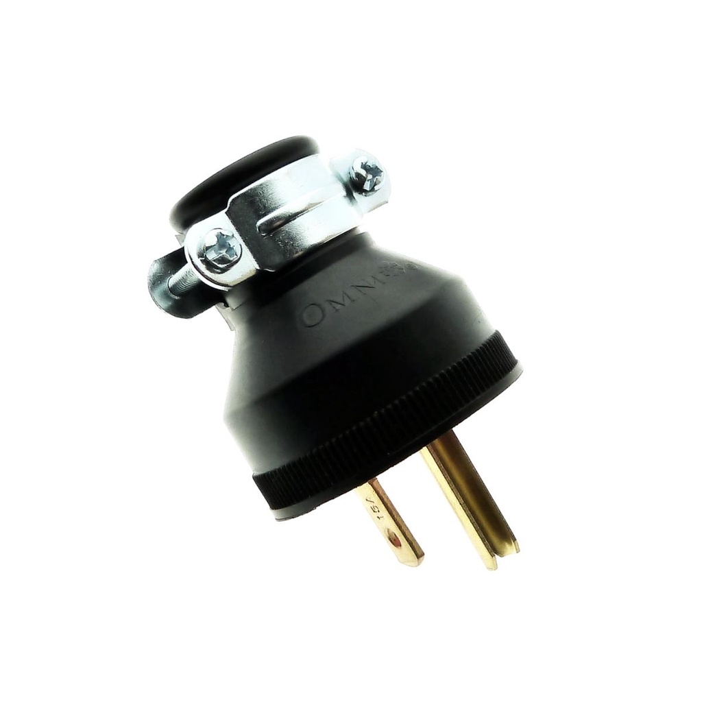 OMNI 15A 220V Parallel Ground Rubber Male Plug for Electronics and ...