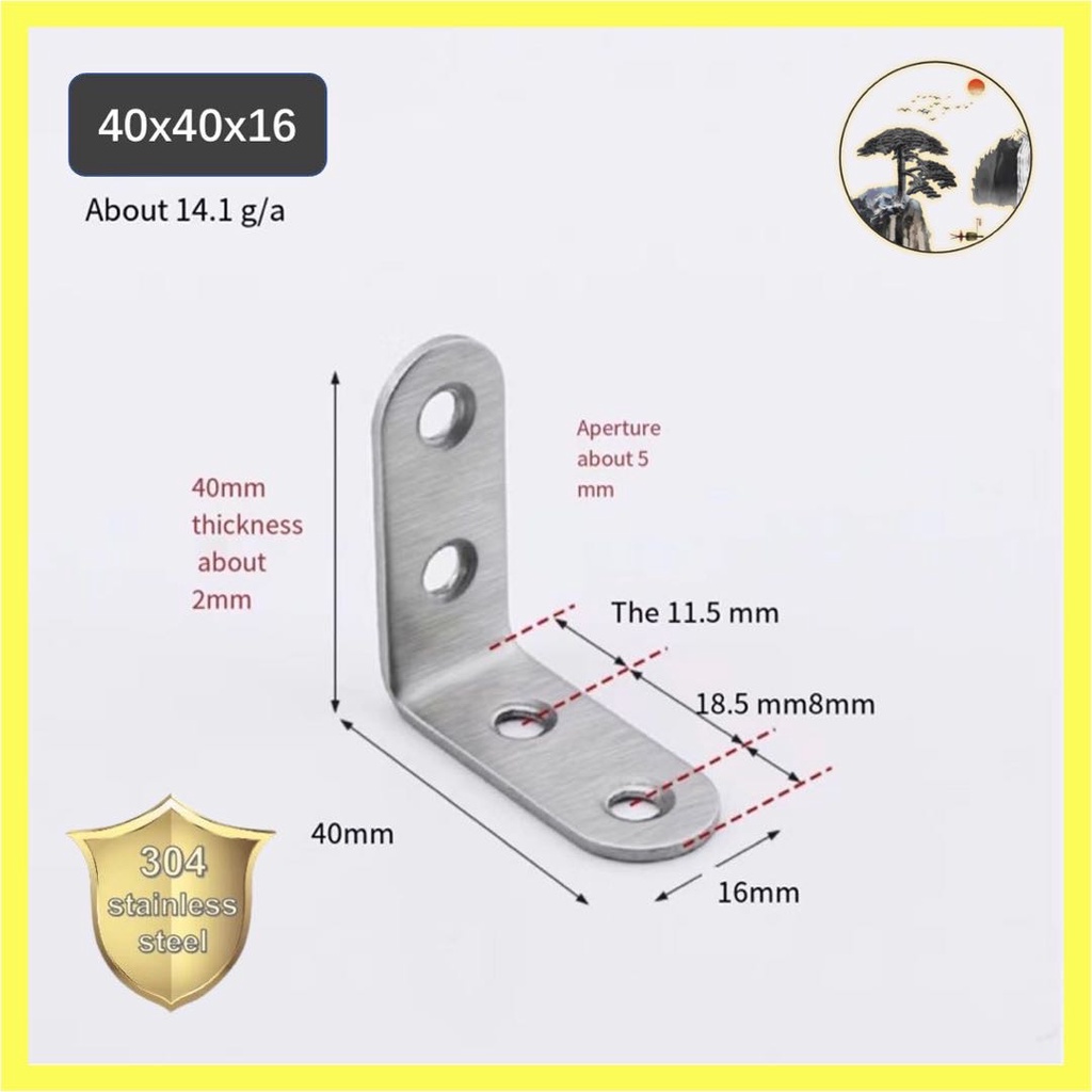 10pcs Right Angle Bracket Corner Brace 304stainless Steel L Bracket