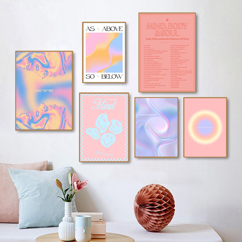 Energy Poster Positive Self Love Trendy Print Affirmation Yin And Yang ...