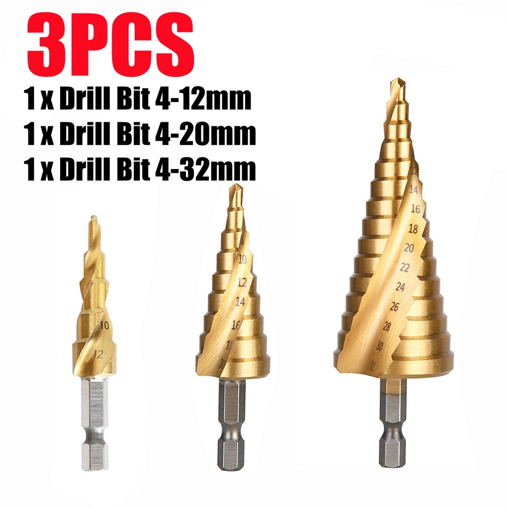5pcs HSS Cobalt Multiple Hole 50 Sizes Step Drill Bit Set with Aluminum ...
