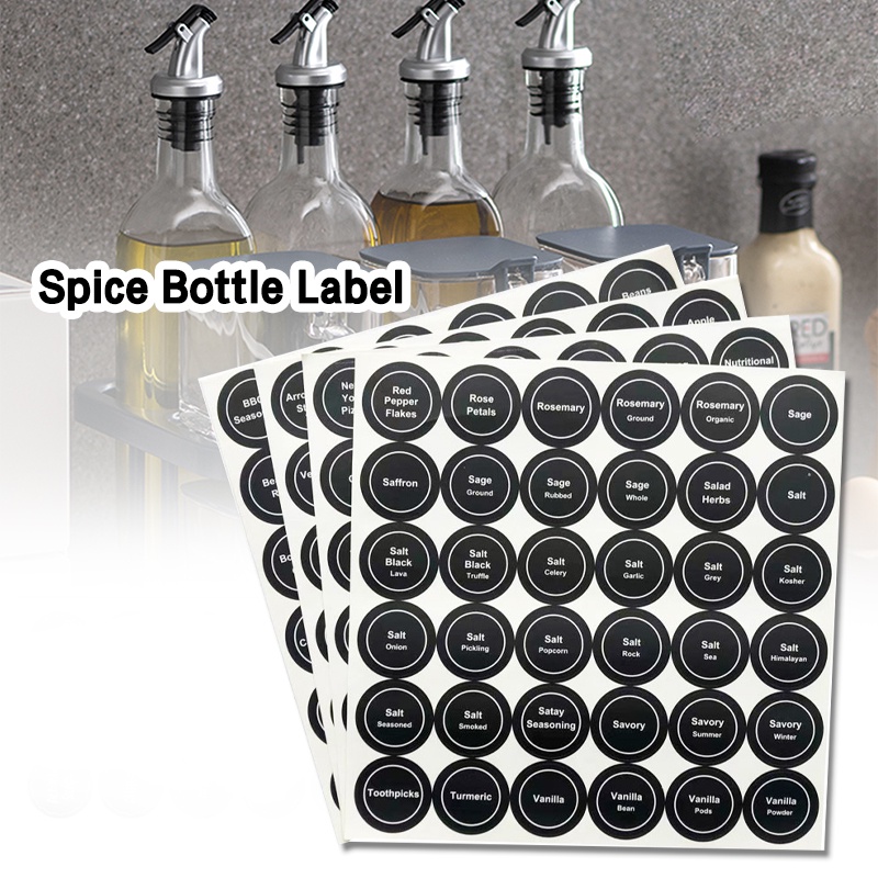 180pcs Spice Jar Labels Condiments Labels 3.8Cm Diameter Food Pantry ...