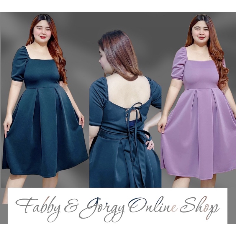 NEW! Xinia Square Neck Open Back Dress Freesize | Shopee Philippines