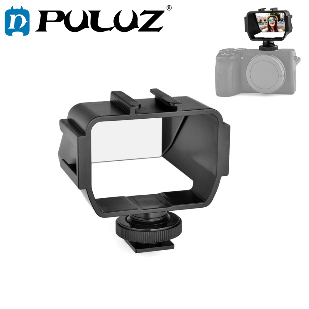 PULUZ Camera Vlog Selfie Flip Mirror Screen &3 Cold Shoe Mounts For ...