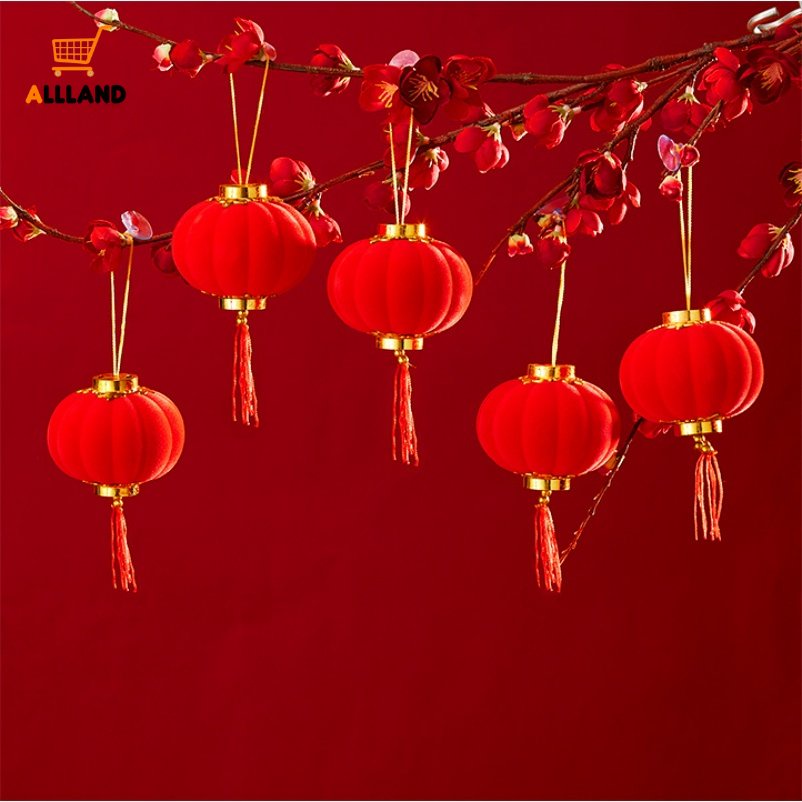 Spring Festival Small Flocking Red Lanterns/ DIY Mini Lucky Hanging ...