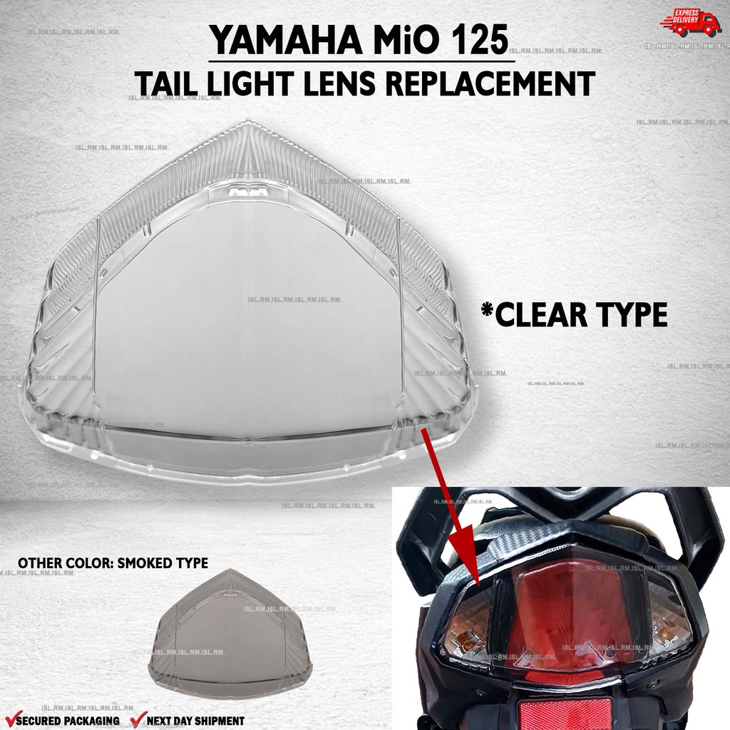 Yamaha Mio i 125 / M3 Tail Light replacement lens OEM CLEAR/ SMOK3D ...