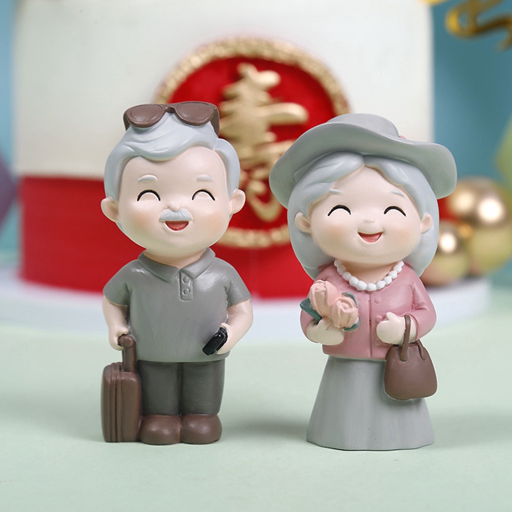 [ Elderly Couple Figurine, Resin Old Figurine, Grandparents Elderly ...