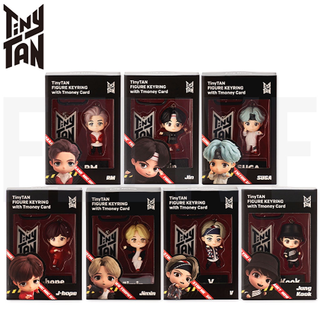 [BTS OFFICIAL] BTS figurine BT21 TINYTAN FIGURE KEYRING Tmoney BTS keychain for bag BTS keyring ...