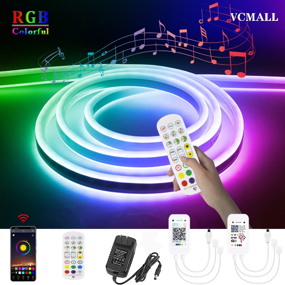 12V 5M LED Neon Strip RGB Waterproof Silicone Light Decoration ...