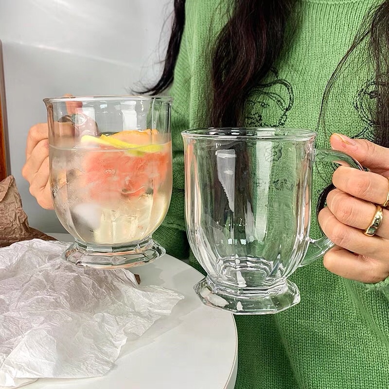 Aesthetics Cereal Glass Unique Design Transparent Salad Glass Mug Bowl ...