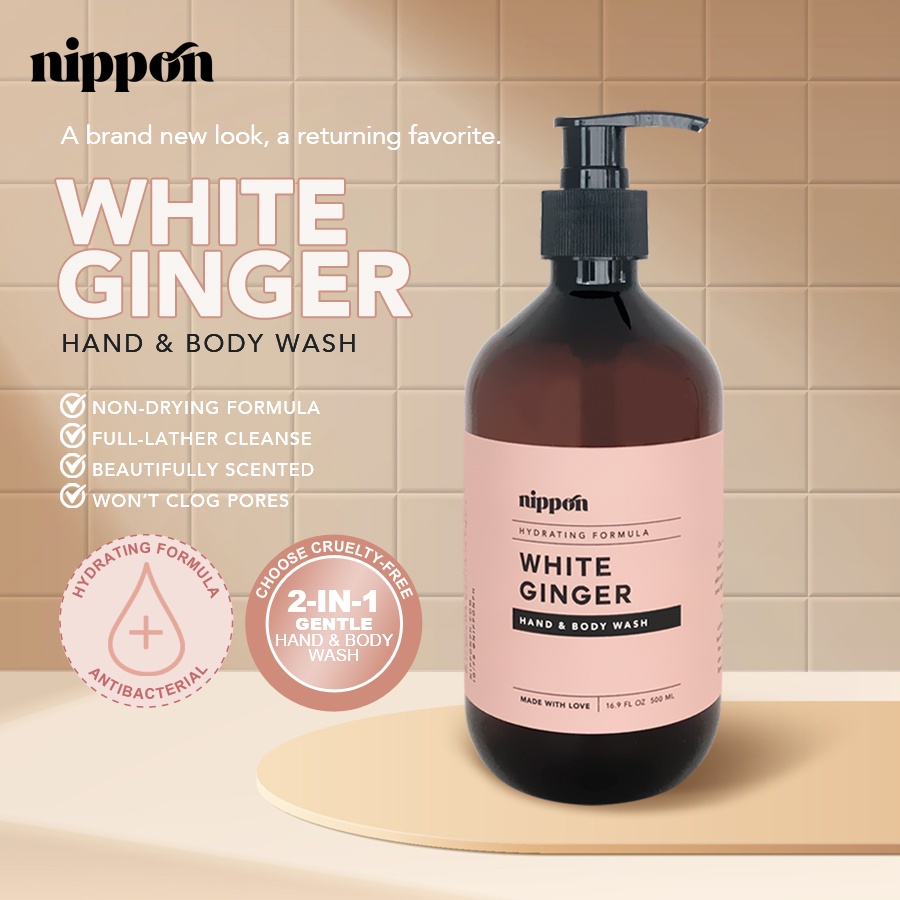 Nippon White Ginger Hand & Body Wash 500ML | Shopee Philippines